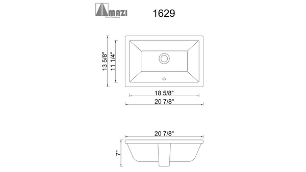Ceramic Undermount Bathroom Sink 1629 – MAZI, Inc.
